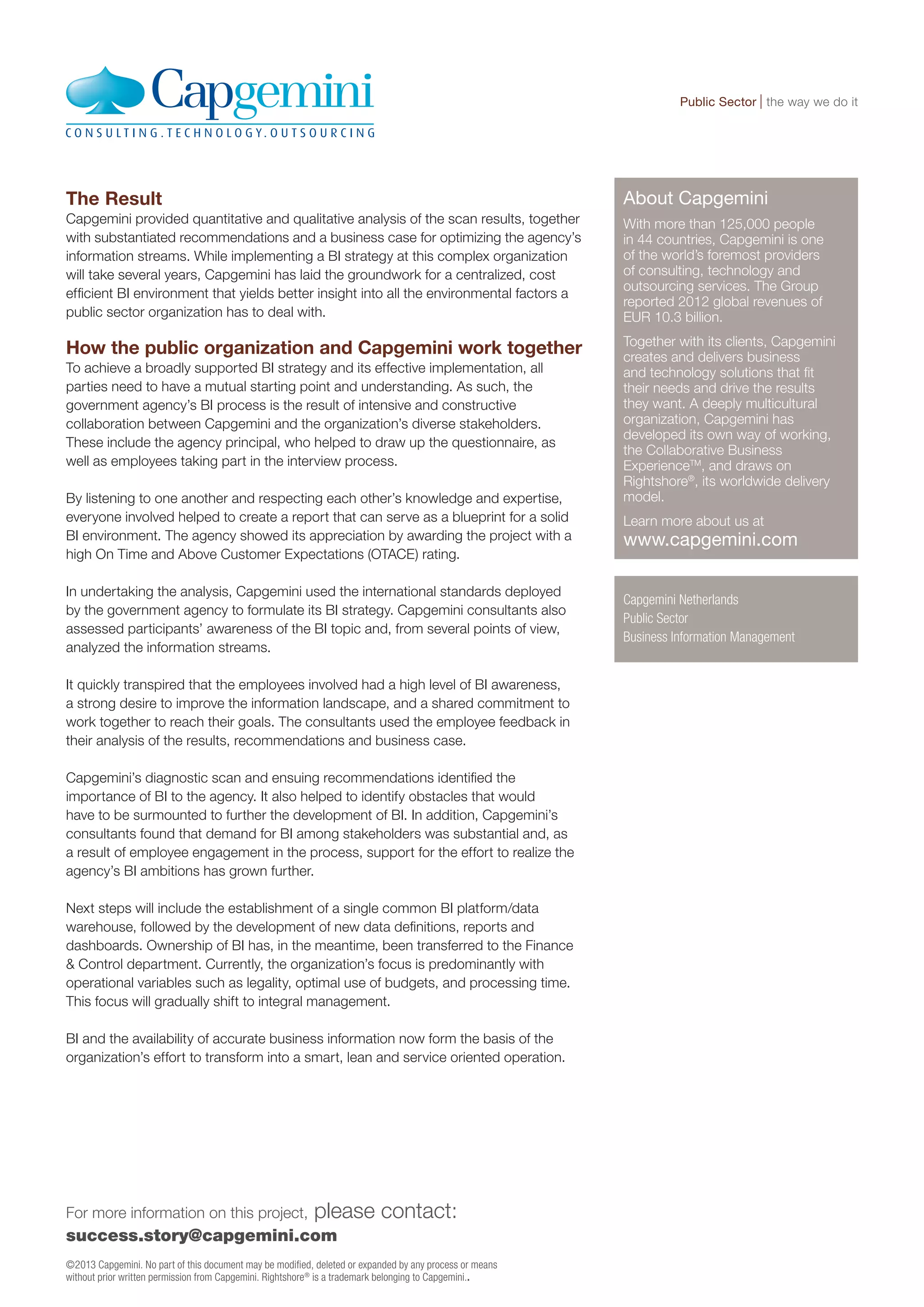 Government Agency Puts Accurate Information at Heart of Customer | PDF