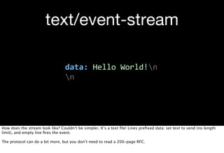 Server-Sent Events (real-time HTTP push for HTML5 browsers) | PDF