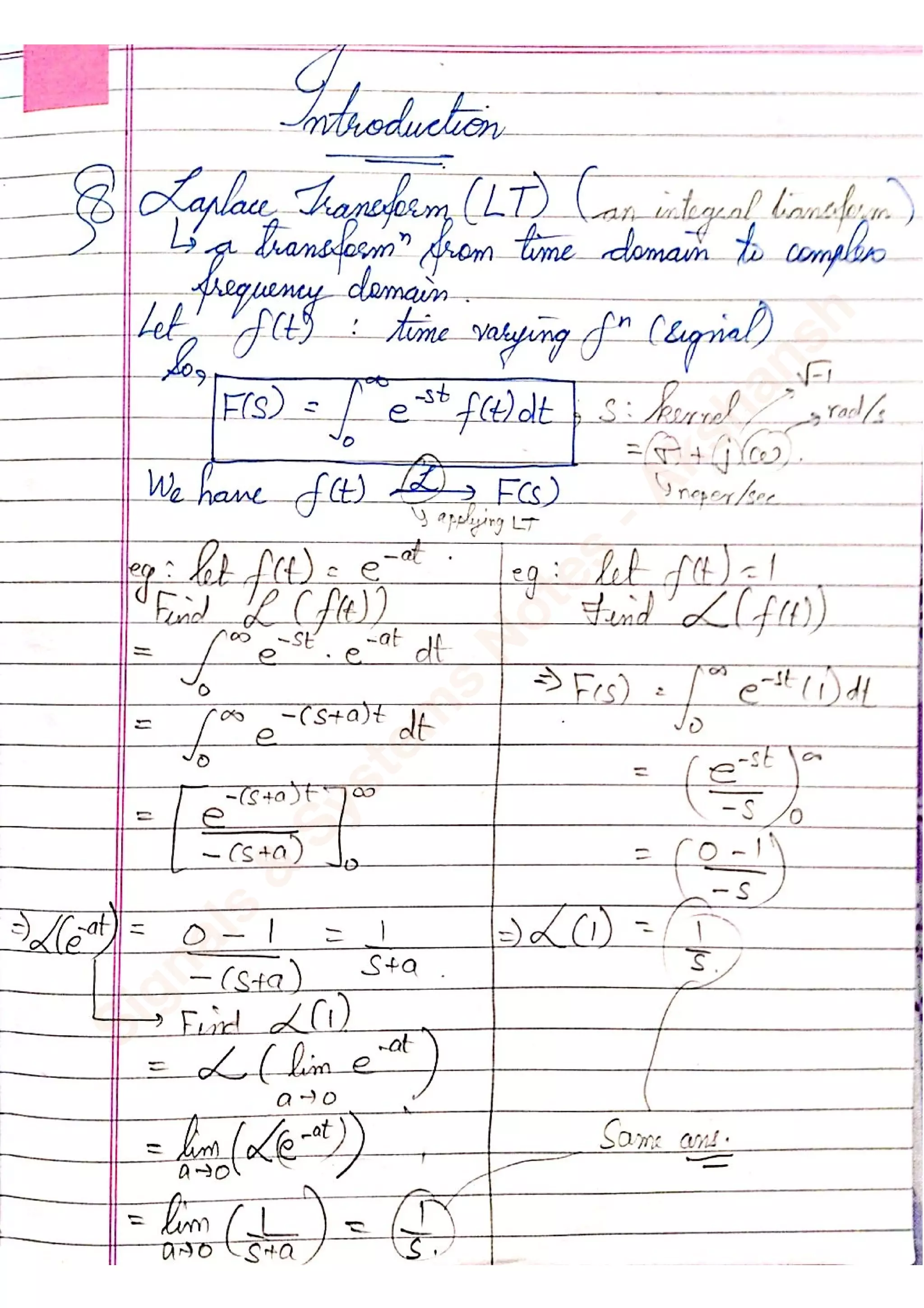 Signals and Systems Notes | PDF