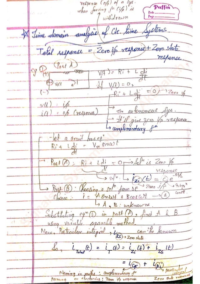 Signals and Systems Notes | PDF