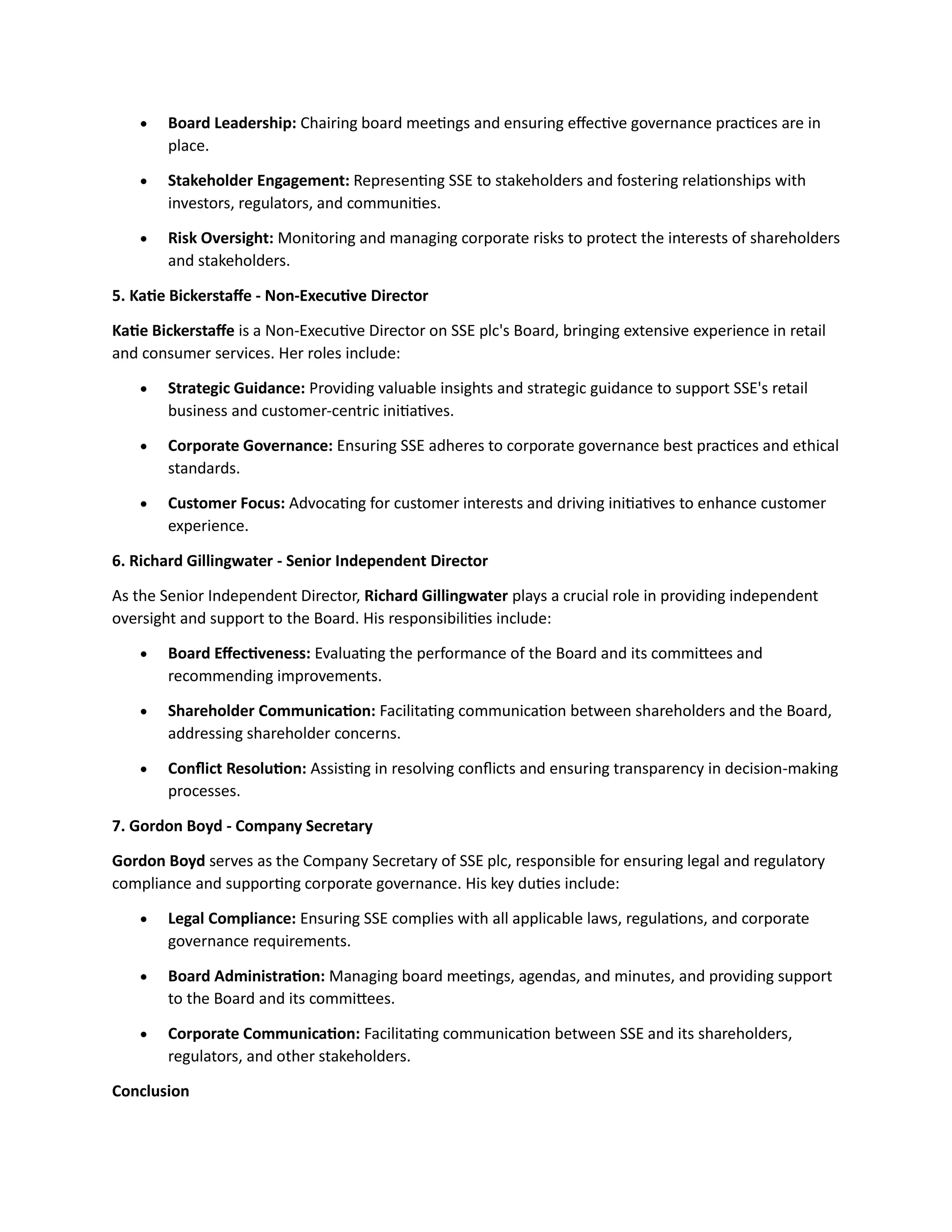 SSE plc Executives: Leadership Team Driving Energy Innovation | PDF