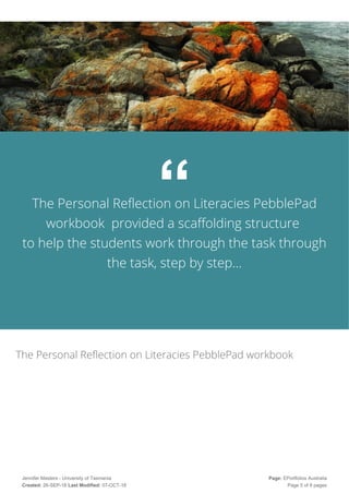 Scaffolding reflective writing for the portfolio of evidence Jennifer ...