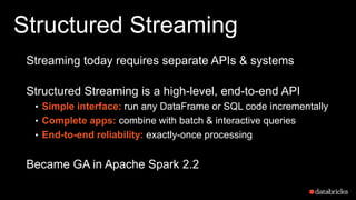 Deep Learning and Streaming in Apache Spark 2.x with Matei Zaharia | PPTX