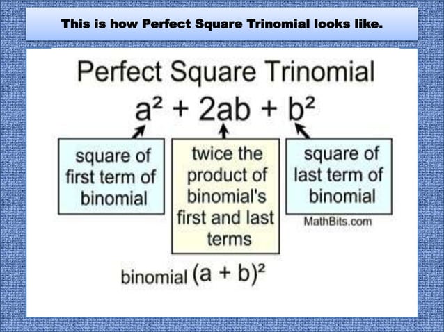 factoring perfect square trinomial | PPTX