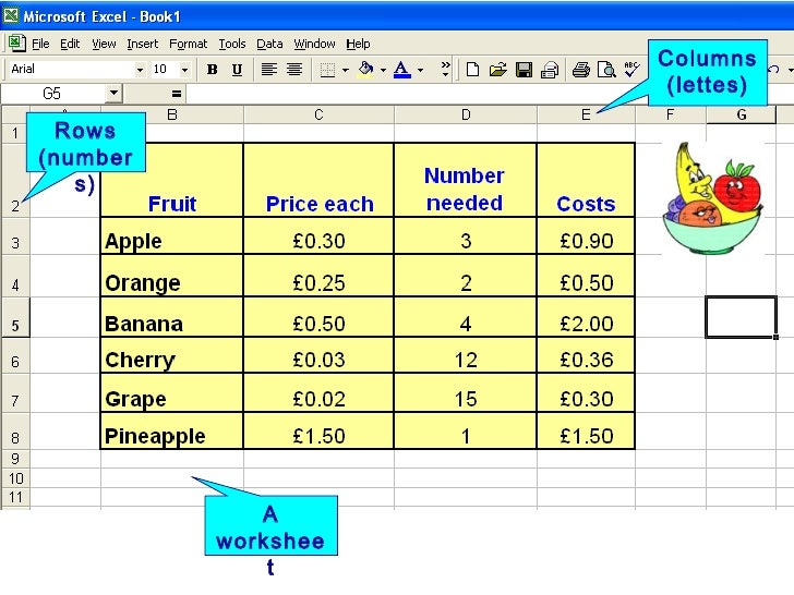 Spreadsheet Features Spreadsheet Features