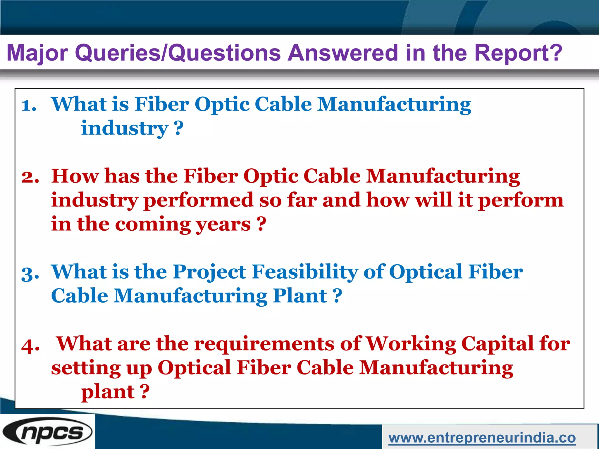 Fiber Optic Cable Production | PPTX