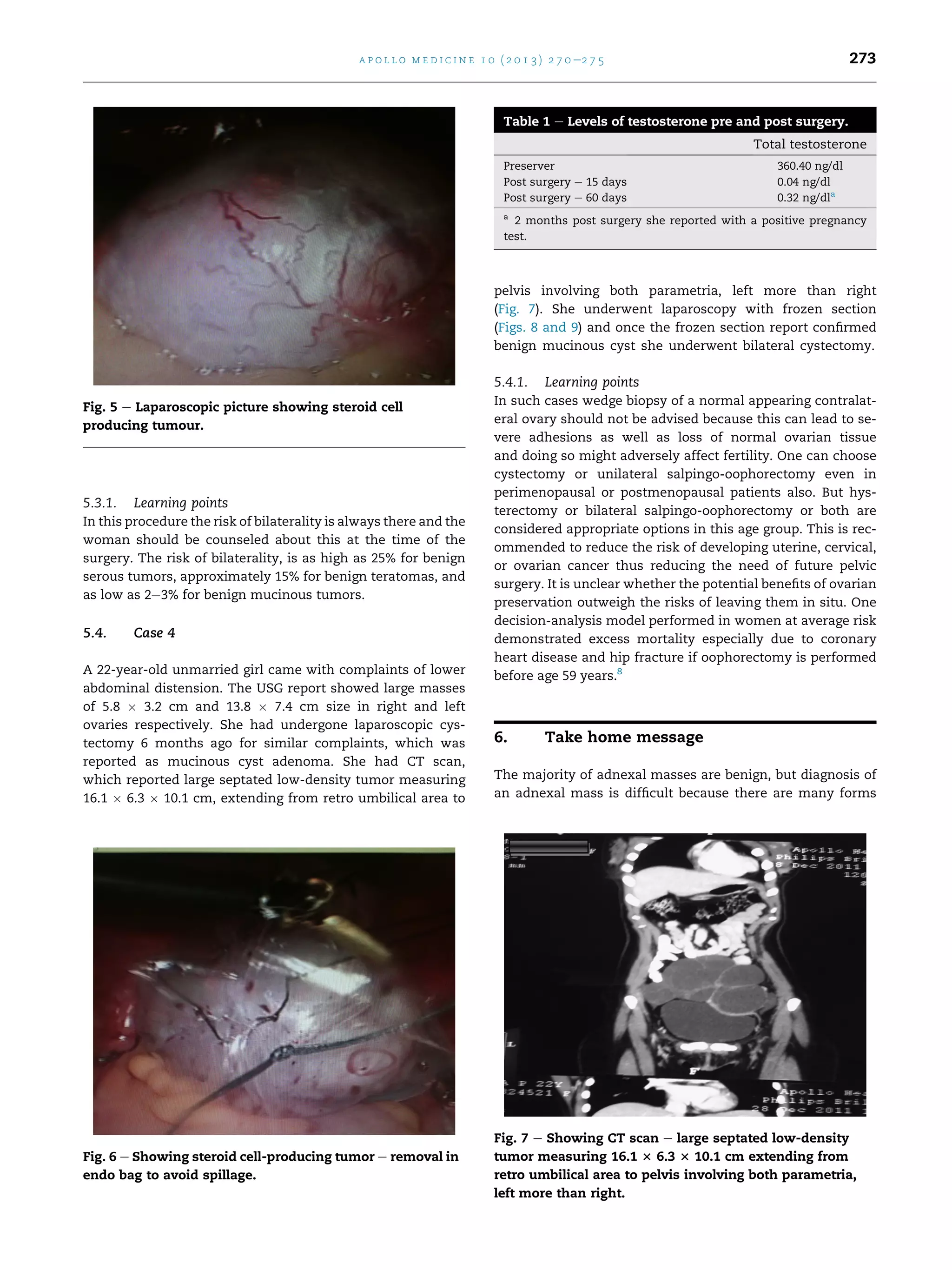 Management of ovarian masses e Clinical situations & recommendations | PDF