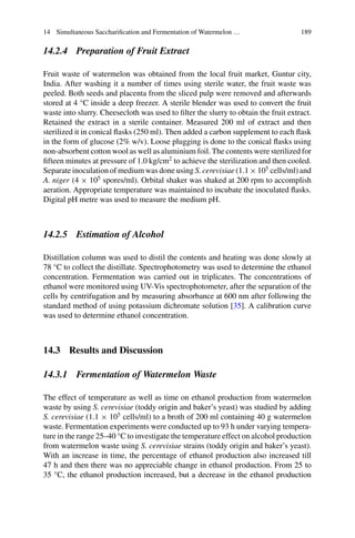 Simultaneous Saccharification and Fermentation of Watermelon Waste for ...