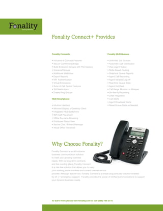 Ss fonality connect and connect+ solutions brief mar 11 | PDF