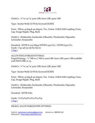 Ss forged fittings (1) | PDF
