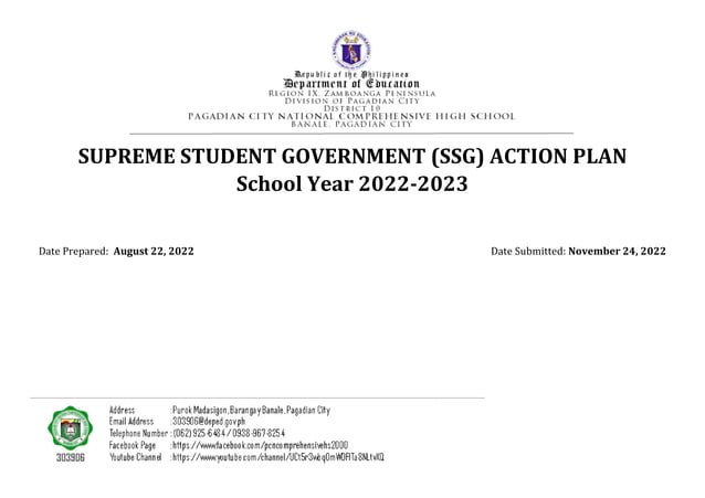 SSG ACTION PLAN SY 2022-2023.docx | Secondary Education | Education