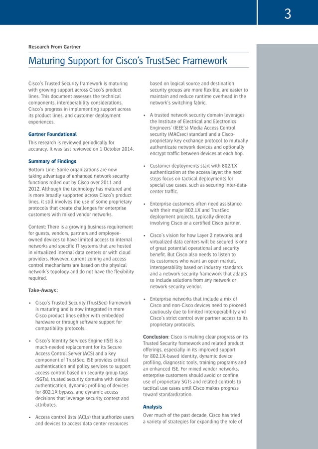 Gartner Newsletter Cisco Trustsec Deployed Across Enterprise Campus