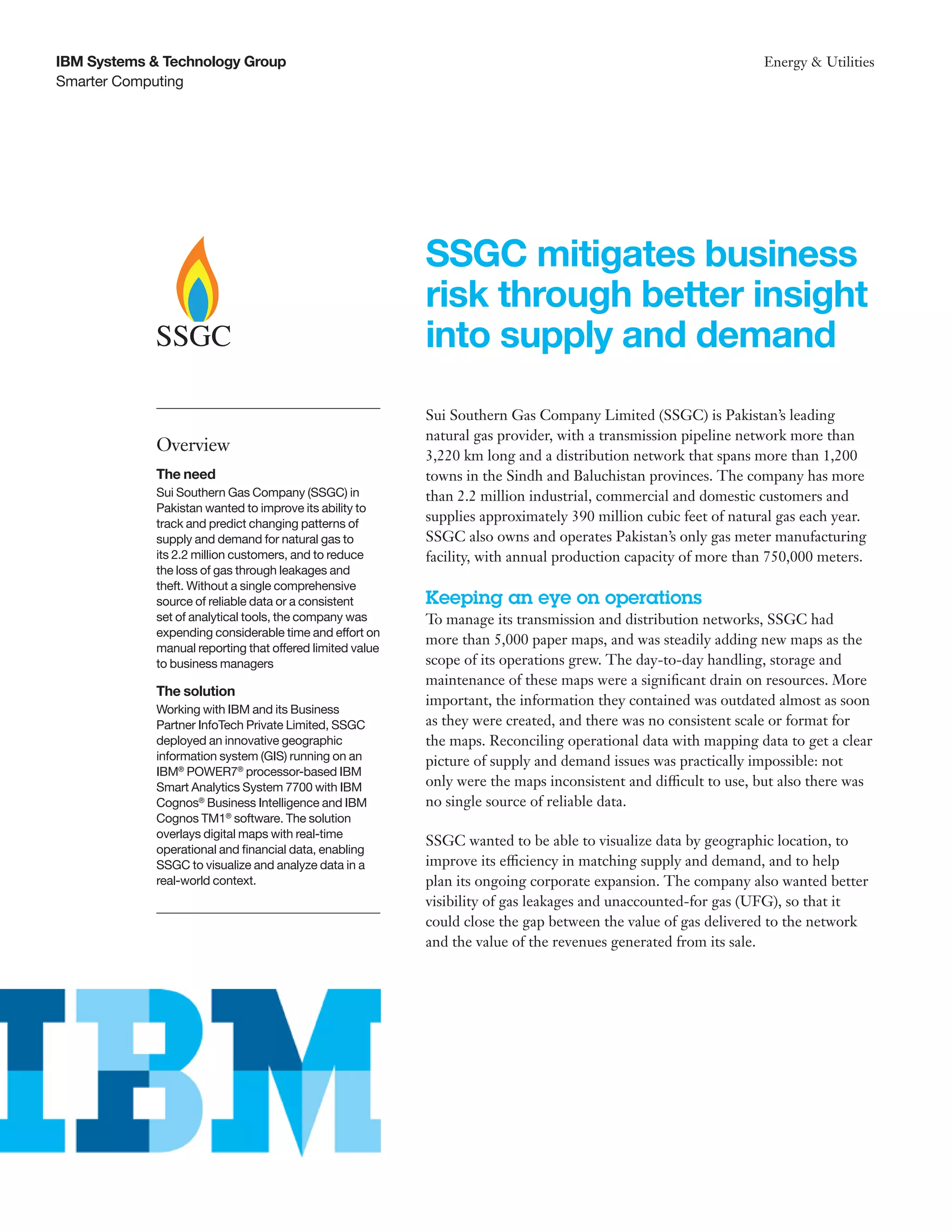Ssgc Case Study Ibm | PDF