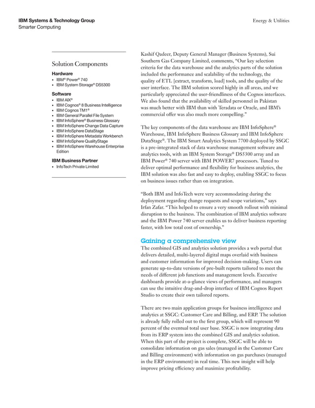 Ssgc Case Study Ibm | PDF