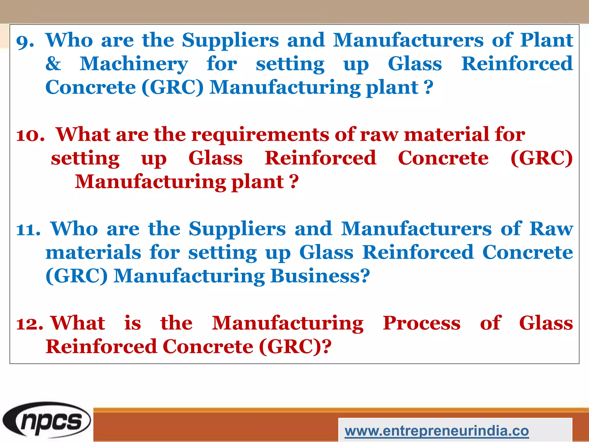 Glass Reinforced Concrete (GRC) | PPTX