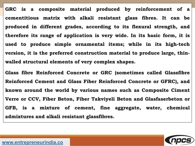 Glass Reinforced Concrete (GRC) | PPTX | Construction Industry | Industries
