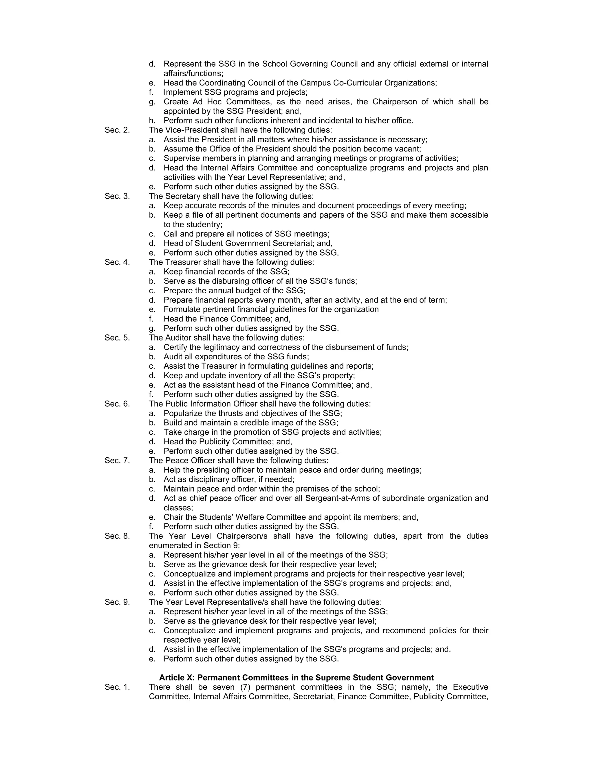 SSG revised standard constitution & by laws | PDF