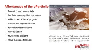 ePortfolios and English language learners Christine Grimmer, John ...