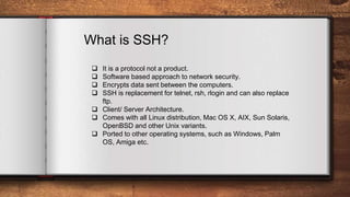 Ssh (The Secure Shell) | PPTX