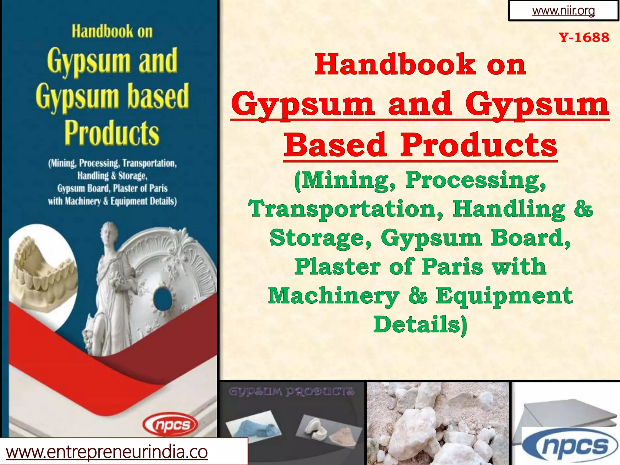 Handbook on Gypsum and Gypsum Based Products | PPTX