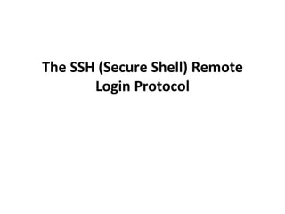Ssh And Rlogin | PPT | Computer Networking | Computing
