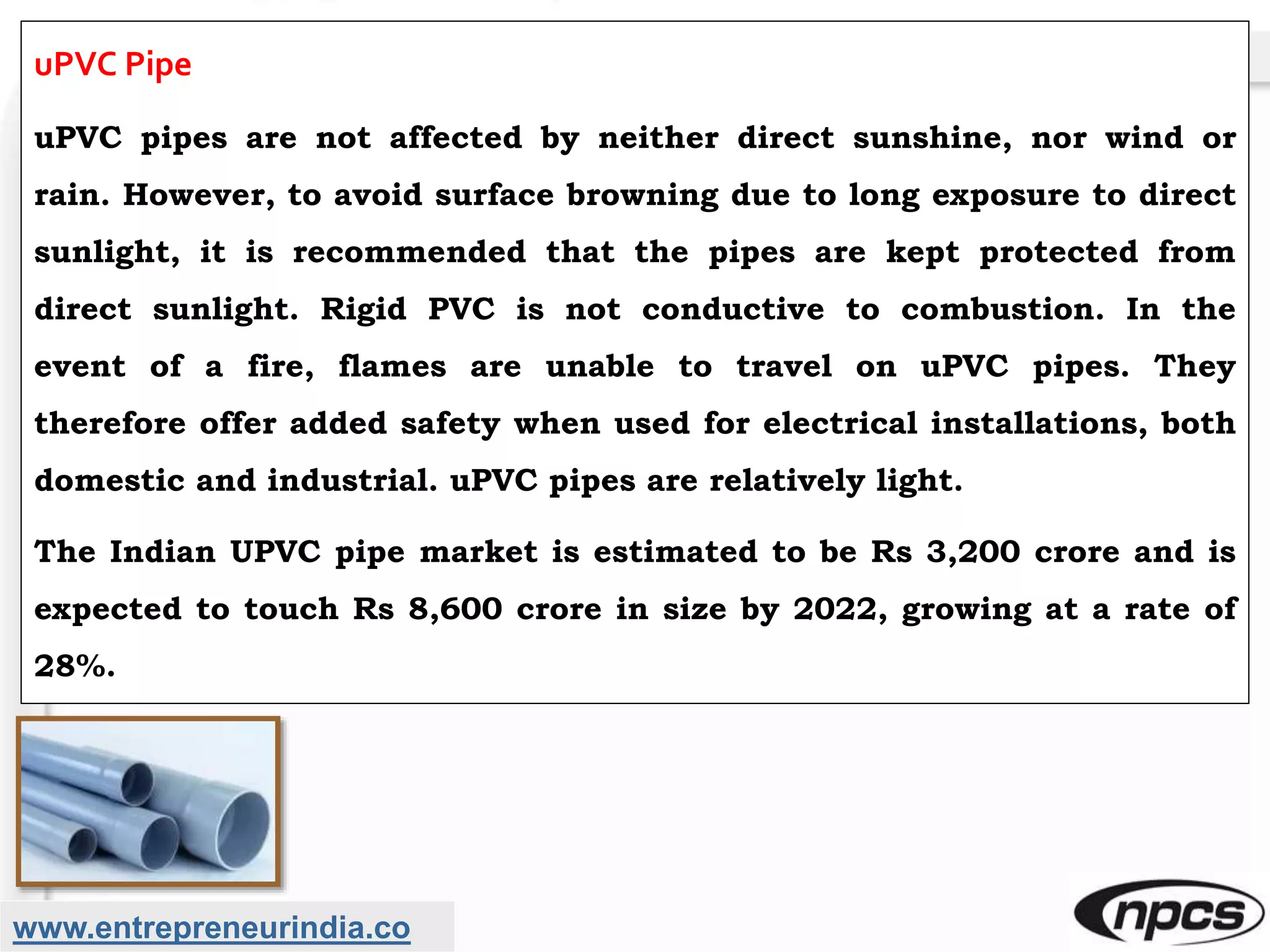 HDPE and uPVC Pipes Production | PPTX