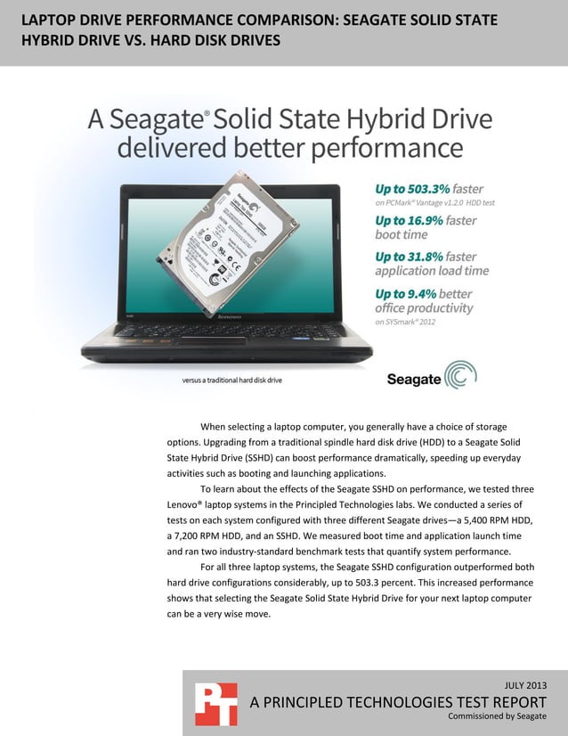 Laptop drive performance comparison: Seagate Solid State Hybrid Drive ...