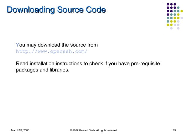 Introduction to SSH | PPT | Operating Systems | Computer Software and Applications