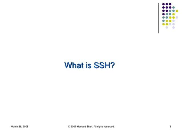 Introduction to SSH | PPT | Operating Systems | Computer Software and Applications