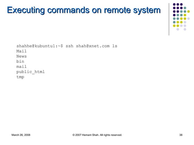 Introduction to SSH | PPT | Operating Systems | Computer Software and Applications