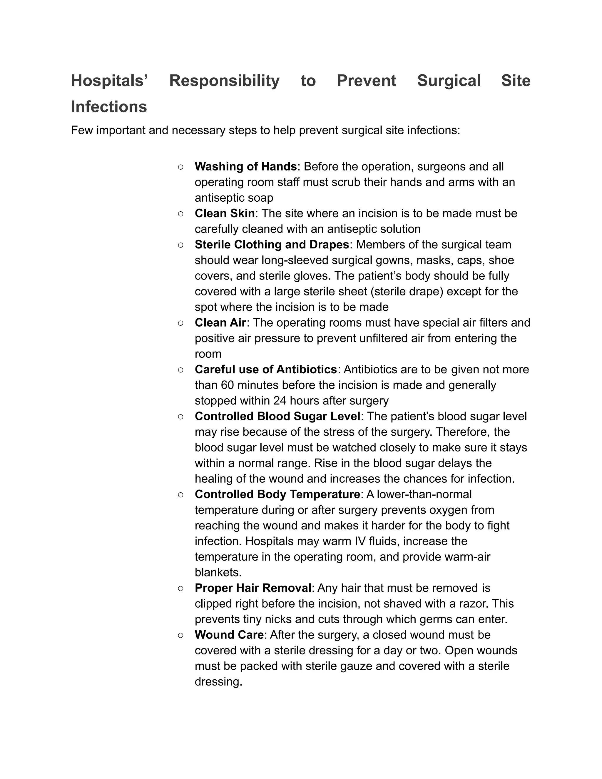 Surgical Site Infection: Its Causes & Prevention | PDF