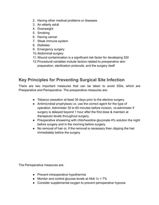 Surgical Site Infection: Its Causes & Prevention | PDF
