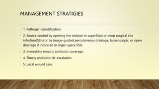 Surgical site infection-diagnosis and treatment | PPTX