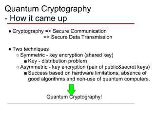 Quantum Cryptography and Possible Attacks | PPT