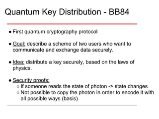 Quantum Cryptography and Possible Attacks | PPT
