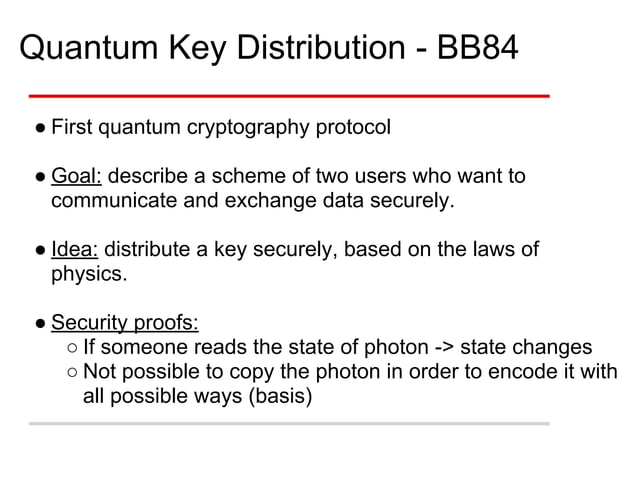 Quantum Cryptography and Possible Attacks | PPT