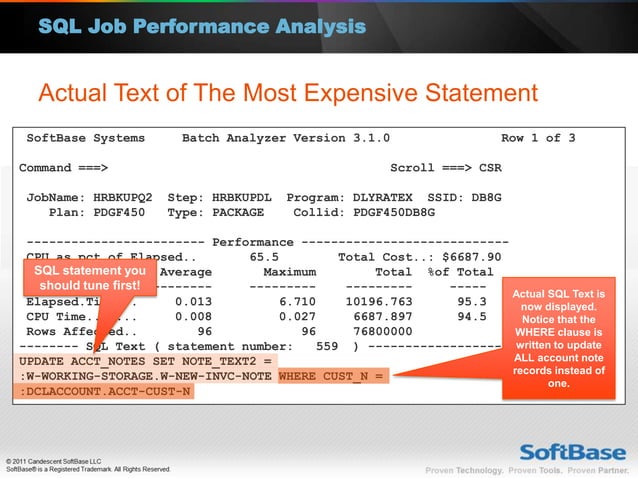 Quickly Locate Poorly Performing DB2 for z/OS Batch SQL | PPTX | Databases | Computer Software ...