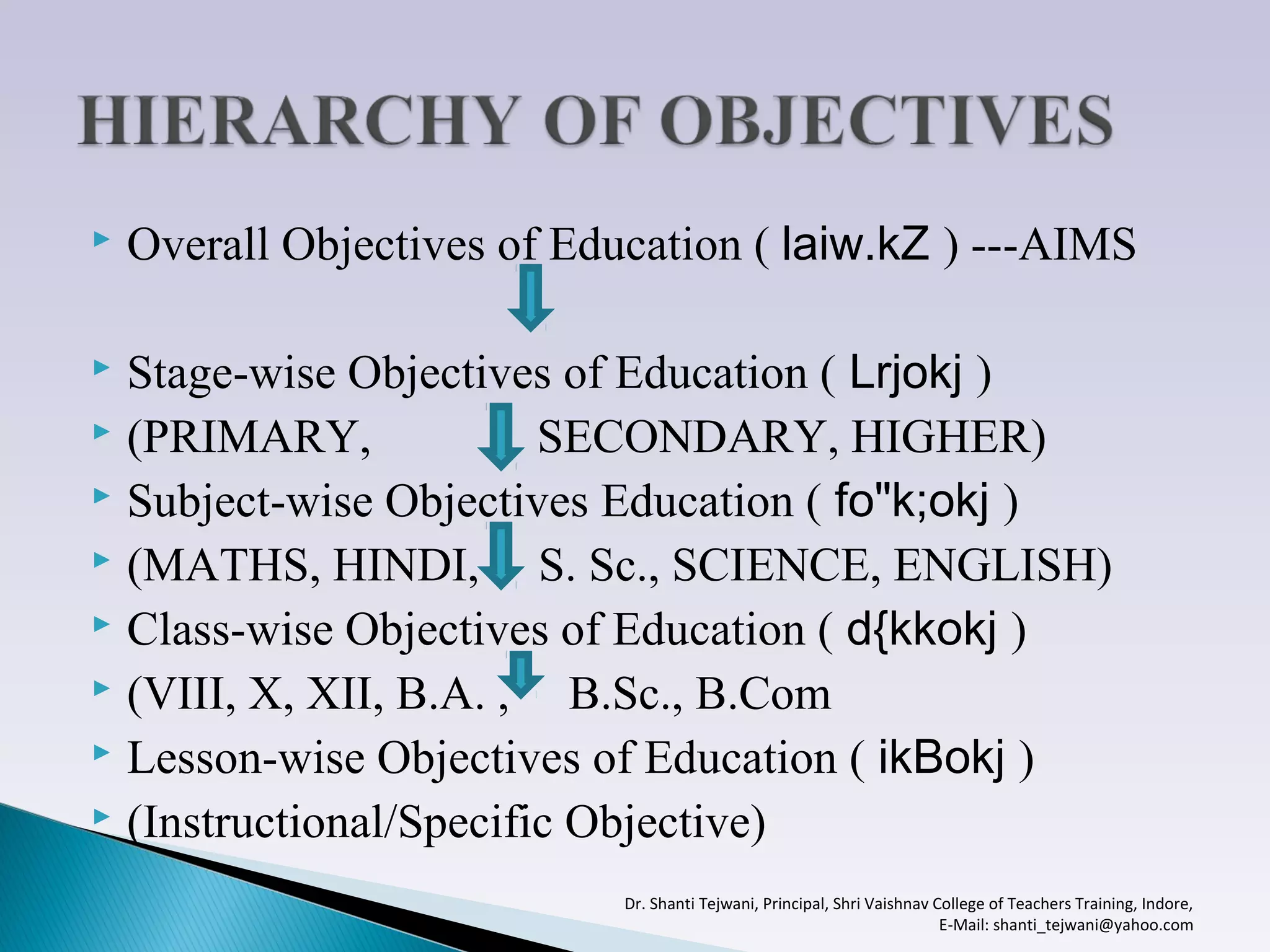 WRITING INSTRUCTIONAL OBEJCTIVES IN BEHAVIOURAL TERMS | PPT
