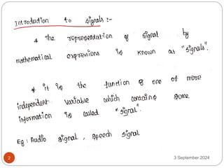 Introduction to Signals and Systems and basics | PPT