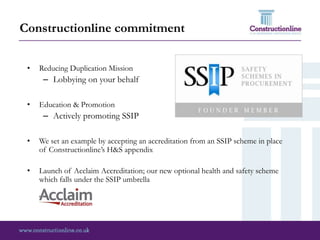 Introduction to SSIP - Constructionline | PPTX