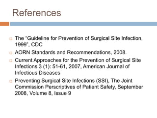 SSI prevention bundle practice in operation theater | PDF