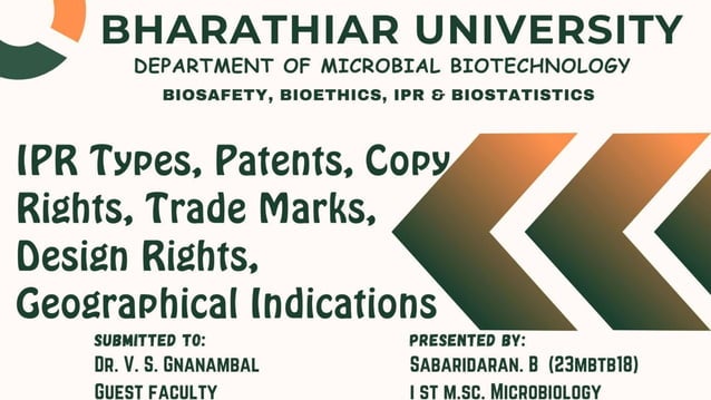 INTELLECTUAL PROPERTY RIGHTS TYPES - PATENTS, COPY RIGHTS, TRADE MARKS ...