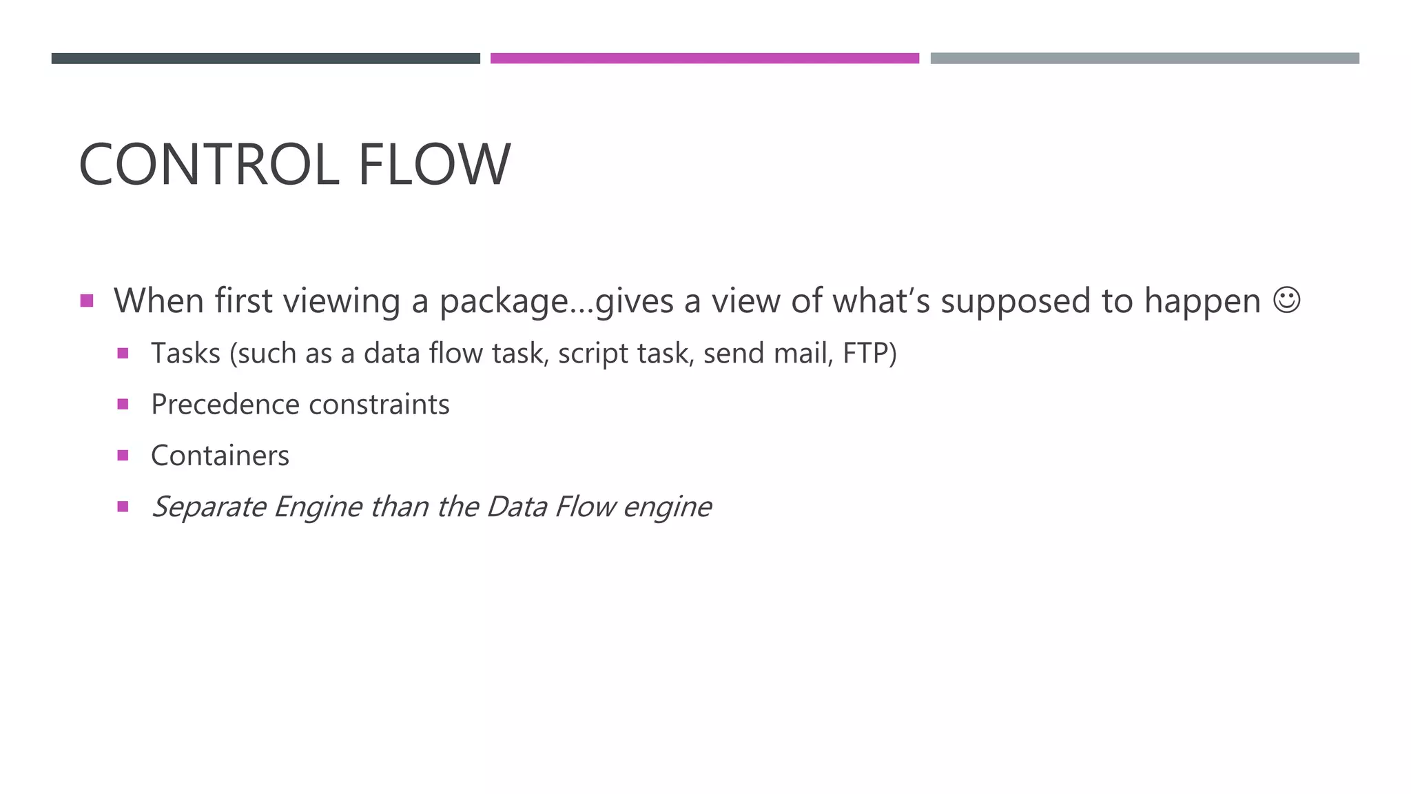 SSIS: Flow tasks, containers and precedence constraints | PPT