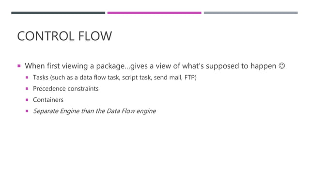 Ssis Flow Tasks Containers And Precedence Constraints Ppt 