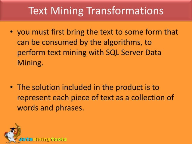 MS SQL SERVER: SSIS and data mining | PPTX