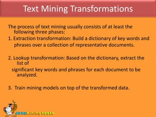 MS SQL SERVER: SSIS and data mining | PPTX