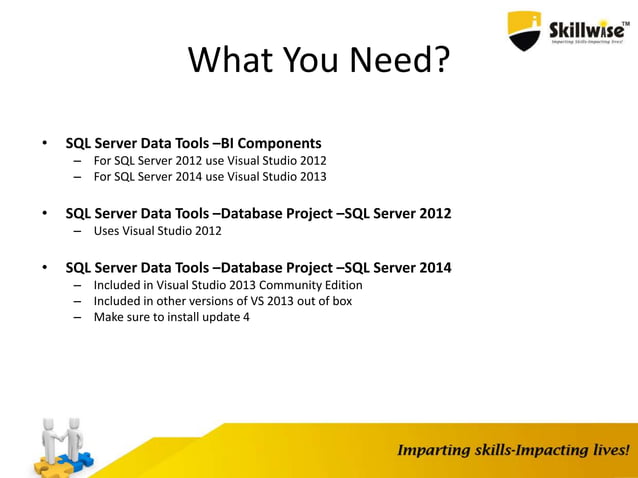 SKILLWISE-SSIS DESIGN PATTERN FOR DATA WAREHOUSING | PPT