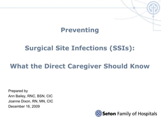 Surgical site infrction in the hospitals | PPTX