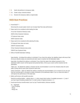 Ssis partitioning and best practices | DOCX