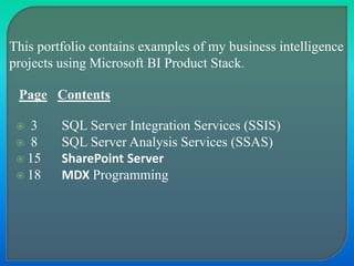 Ssis ssas sps_mdx_hong_bingli | PPT
